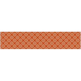 MySpotti Küchenrückwand fixy Spanish Pattern, selbstklebende und flexible Küchenrückwand-Folie, orange
