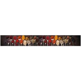 MySpotti Küchenrückwand fixy Piccante, (1-tlg), selbstklebende und flexible Küchenrückwand-Folie, schwarz