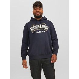 Jack & Jones PlusSize Jack & Jones PlusSize Kapuzensweatshirt JJELOGO SWEAT HOOD 2 COL 23/24 NOOS PLS, blau