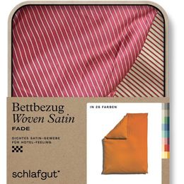 Bettbezug Woven Satin Fade mit feinen Streifen, Schlafgut (1 St), mit Farbverlauf, Mix & Match: passender Kissenbezug erhältlich, gelb