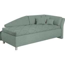 ADA Trendline Schlafsofa Lindsay, Bettkasten, Zierkissen-Set aus: 2 Stk. 40x40cm, 1 Stk. 30x30cm, grün