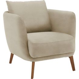 Schöner Wohnen Kollektion SCHÖNER WOHNEN-Kollektion Sessel Pearl - 5 Jahre Hersteller-Garantie, auch in Bouclé, Maße (B/H/T): 86/68/86 cm, Füße Massivholz, gelb