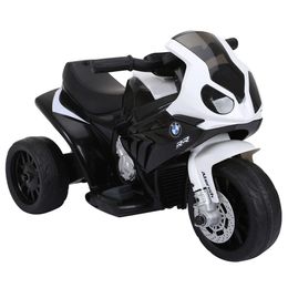 HOMCOM Elektro Kindermotorrad Kinderfahrzeug Lizensiert von BMW S1000RR Elektro-Dreirad mit Akku Stahl Schw