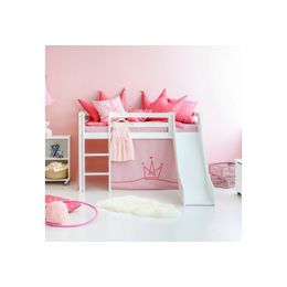 Hoppekids Hochbett «Princess» Rutsche & Vorhang Rosa und viel Auswahl, rosa