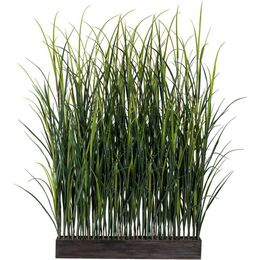 Kunstpflanze Kunststoffgras Raumteiler Gras, Creativ green, Höhe 150 cm, im Holzkasten, grün