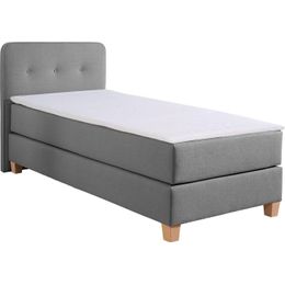 Home Affaire Boxspringbett Fargo, inkl. Topper, in 3 Matratzenarten, viele Farben, in 6 Breiten, grau