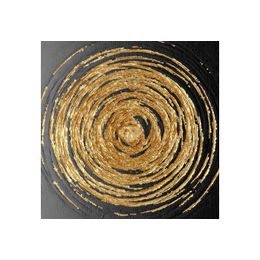 LEONIQUE Leinwandbild Black and Gold, Abstrakt (1 St), Akustikbild mit sehr guten Schallabsorptions-Eigenschaften, schwarz