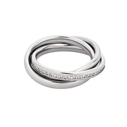 M&M M&M Fingerring 3er Ring silber / roségold mit Steinen Zirkonia (1-tlg)