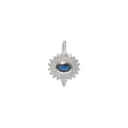 Smart Jewel Silberring mit Zirkonia und dunkelblauem Kristallstein, Silber 925, blau