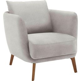 Schöner Wohnen Kollektion SCHÖNER WOHNEN-Kollektion Sessel Pearl - 5 Jahre Hersteller-Garantie, auch in Bouclé, Maße (B/H/T): 86/68/86 cm, Füße Massivholz, grau