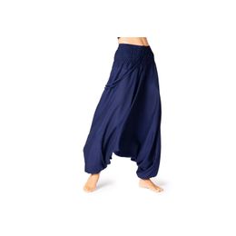 PANASIAM Relaxhose Aladinhose einfarbig Haremshose aus 100% natürlicher Viskose Pumphose für Damen bequeme Freizeithose Pluderhose