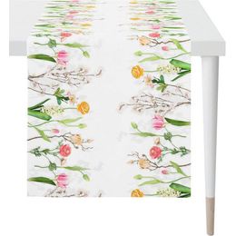 Apelt Tischläufer 6817 SPRINGTIME, Frühjahrsdeko, Frühling (1-tlg), mit Blumenmotiv, Digitaldruck, beige|bunt