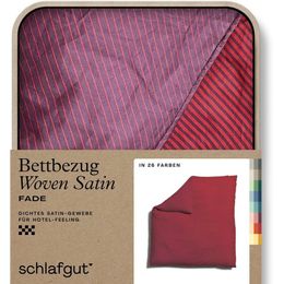 Bettbezug Woven Satin Fade mit feinen Streifen, Schlafgut (1 St), mit Farbverlauf, Mix & Match: passender Kissenbezug erhältlich, rot