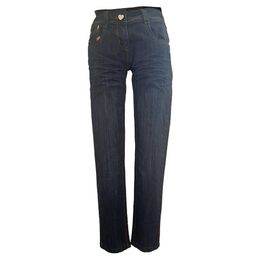 Family Trends Slim-fit-Jeans im 5 Pocket Stil mit niedlichen Details, blau