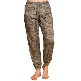 PANASIAM Stoffhose Relaxed pants geometric style aus 100 %Baumwolle bequeme Damenhose mit Taschen Gummibund hinten Freizeithose Chillhose Relaxhose