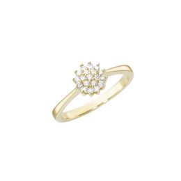 Luigi Merano Diamantring Blüte mit Brillanten, Gold 585, weiß