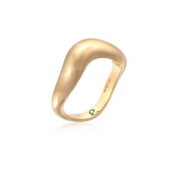Elli Premium Fingerring Organic Wellen Trend 925 Silber, goldfarben