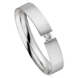 Jobo Fingerring Ring mit Diamant, 925 Silber, silberfarben