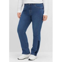 sheego Gerade Jeans Große Größen mit Kontrastdetails an Bein und Taschen, blau
