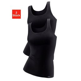 Skiny Unterhemd (Packung, 2-St) mit kleinem Weblabel am Saum, schwarz