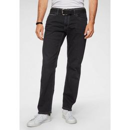 CAMP DAVID Loose-fit-Jeans mit markanten Nähten und Stretch, schwarz
