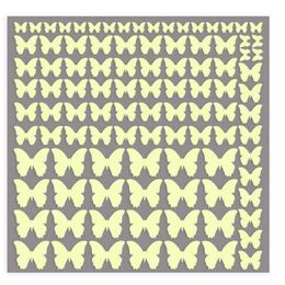 Wall-Art Wandtattoo Leuchtsticker Schmetterlinge (1 St), selbstklebend, entfernbar, bunt