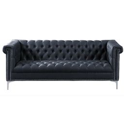 JVmoebel Chesterfield-Sofa Luxus Schwarzer Chesterfield Dreisitzer Modernes Design Neu