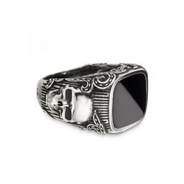 CAI CAÏ Fingerring 925/- Sterling Silber Onyx schwarz, grau|silberfarben