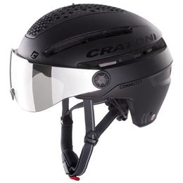 Cratoni Fahrradhelm Pedelec-Helm Commuter, eingebautes Rücklicht, Reflektoren, schwarz