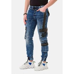 Cipo & Baxx Cipo & Baxx Straight-Jeans im Designer-Look, blau