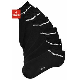 Kangaroos Sneakersocken (Set, 6-Paar) mit Frottee innen, schwarz