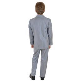 Family Trends Anzug Kombination Set 5 Teilig Sakko Hemd Krawatte Weste Hose, silberfarben