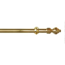 Gardinenstange STANDARD, Garesa, Ø 28 mm, 1-läufig, Wunschmaßlänge, Vorhanggarnitur, Kunststoff, verlängerbar, mit Ringe/2 Lauf Gleiter, goldfarben