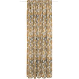 Vorhang Bio Bel, Adam, Multifunktionsband (1 St), blickdicht, Jacquard, nachhaltig aus Bio-Baumwolle, gelb|grau