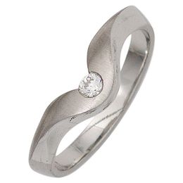 Jobo Fingerring Diamant-Ring 0,08 ct., 950 Platin, silberfarben