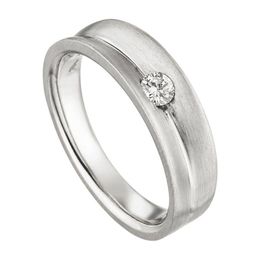 Jobo Fingerring Ring mit Diamant 0,13 ct., 950 Platin, silberfarben