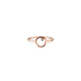 CAI CAÏ Fingerring 925 Sterling Silber rosé vergoldet Zirkonia Kreis, rot