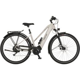 FISCHER BIKE FISCHER Fahrrad E-Bike VIATOR 7.0i Damen, 10 Gang Shimano Deore Schaltwerk, Kettenschaltung, Mittelmotor, 630 Wh Akku, (mit Faltschloss), Pedelec, grau