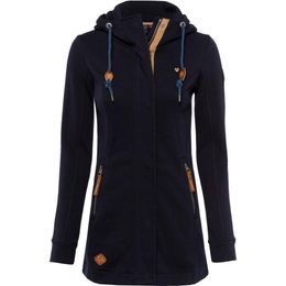 Ragwear Sweatjacke LETTY O mit dekorativen Patches aus Kunstleder, blau