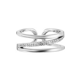 CAI CAÏ Fingerring 925/- Sterling Silber rhodinert Topas, weiß