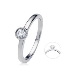 ONE ELEMENT Diamantring 0.25 ct Diamant Brillant Zarge Ring aus 750 Weißgold, Damen Gold Schmuck Zarge, silberfarben