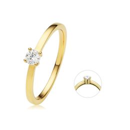 ONE ELEMENT Diamantring 0.2 ct Diamant Brillant Ring aus 750 Gelbgold, Damen Gold Schmuck, goldfarben