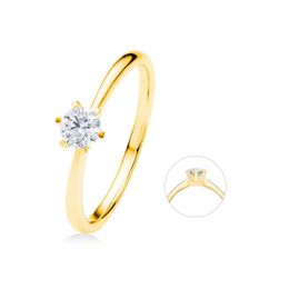 ONE ELEMENT Diamantring 0.25 ct Diamant Brillant Ring aus 750 Gelbgold, Damen Gold Schmuck, goldfarben