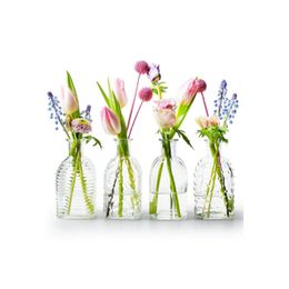 Annastore Dekovase 12 kleine Vasen aus Glas Vintage Blumenvasen Tischvasen Glasvasen