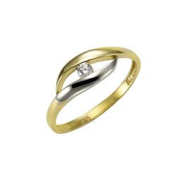 Vivance Fingerring 375/- Gelbgold bicolor Zirkonia, bunt