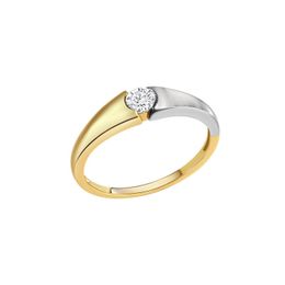 Celesta Fingerring 375/- Gelbgold 2farbig Zirkonia, gelb