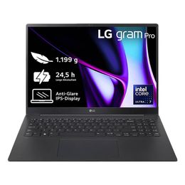 LG gram Pro 16Z90SP-G.AA78G, Notebook, mit 16 Zoll Display, Intel® Core™ Ultra 7,155H Prozessor, GB RAM, 1 TB SSD, Arc® GPU, Schwarz, Windows 11 Home (64 Bit)