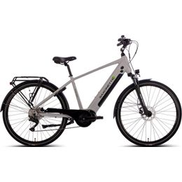 SAXONETTE E-Bike Premium Sport (Diamant), 10 Gang, Kettenschaltung, Mittelmotor, 522 Wh Akku, silberfarben