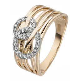 Jobo Fingerring, 585 Gold mit 25 Diamanten, gelb|goldfarben