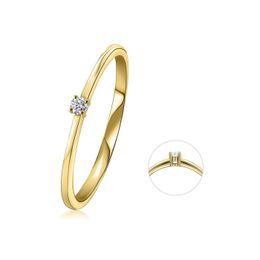 ONE ELEMENT Diamantring 0,03 ct Diamant Brillant Ring aus 585 Gelbgold, Damen Gold Schmuck, goldfarben